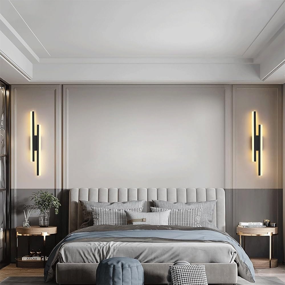 Modern Black LED Wall Lights with 3 Color Modes – KF Direct – KfDirect