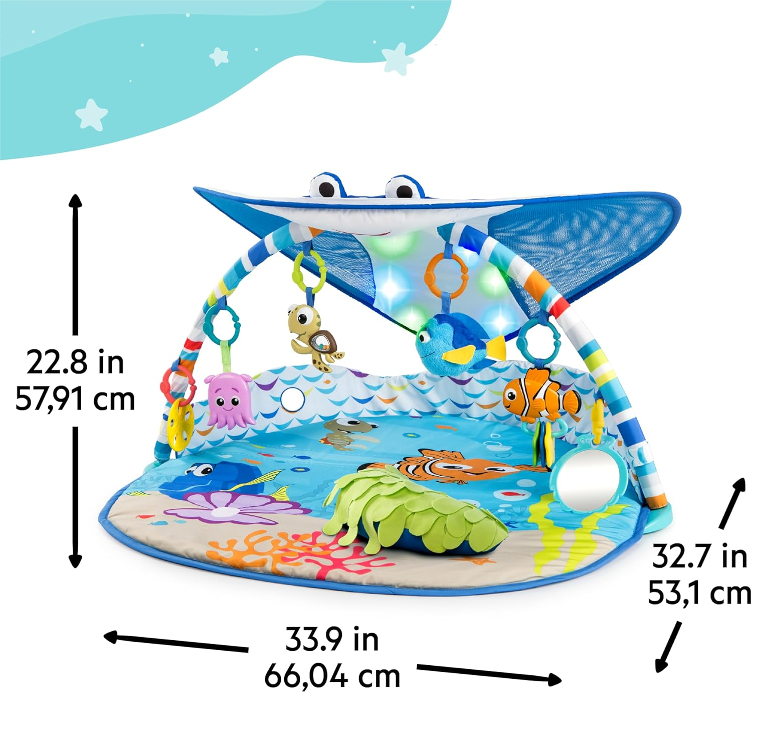 Disney Baby Finding Nemo Ocean Lights Activity Gym & Play Mat with Mus ...