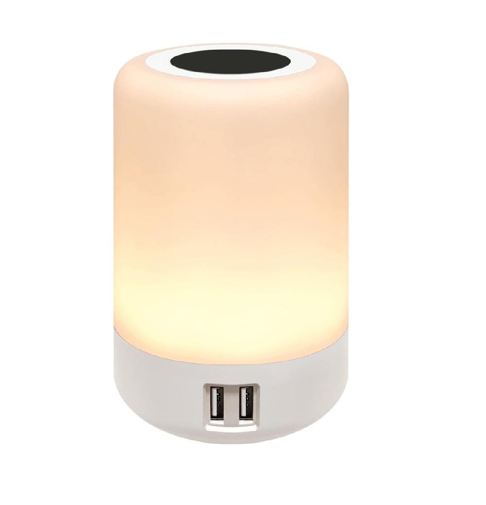 Touch RGB Bedside Lamp with 4 USB Charging Ports | Smart LED Table ...