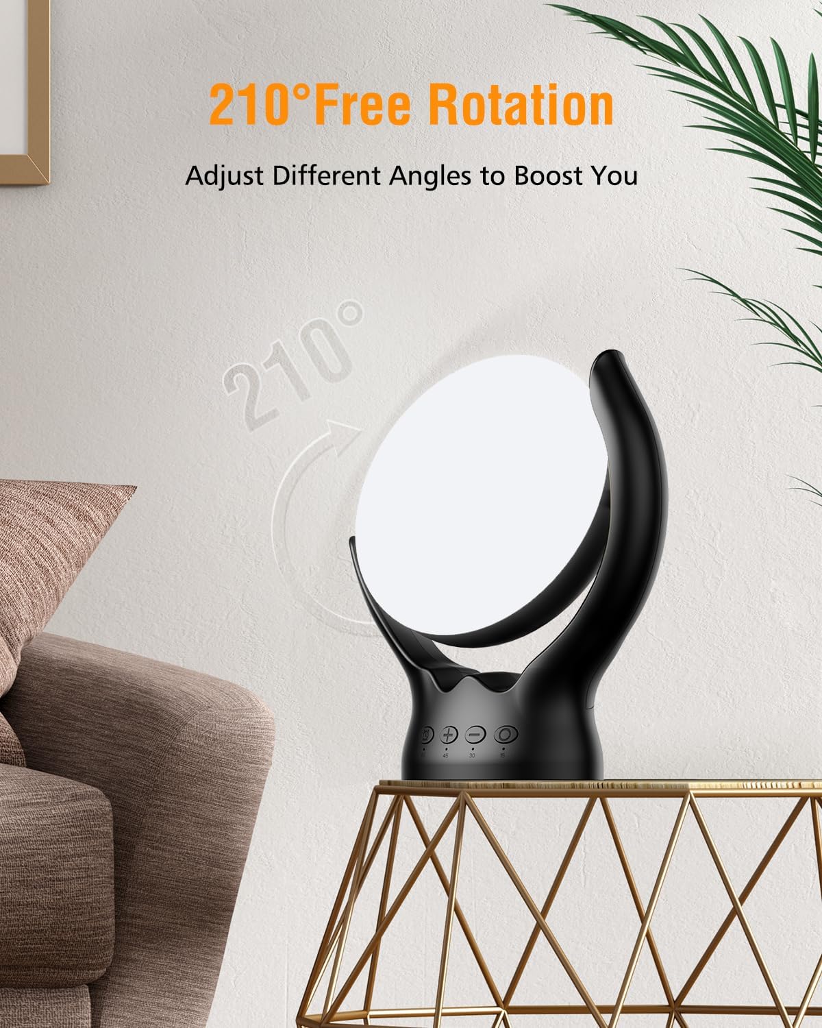 Sad Lamp 10000 Lux Light Therapy, 3 Colors, 4 Timers, 5 Levels, UV-Fre ...