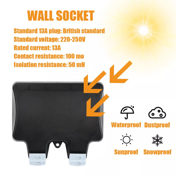 Waterproof Outdoor Double Pole Switched Socket Box – Safe External Ele ...