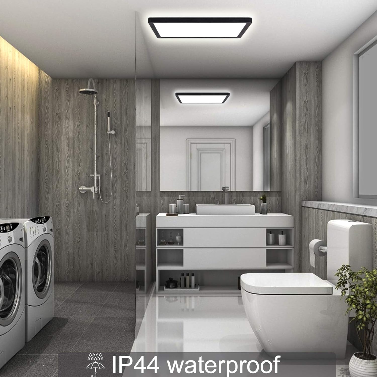 Black Square Flush LED waterproof Ceiling Light - KF Direct – KfDirect