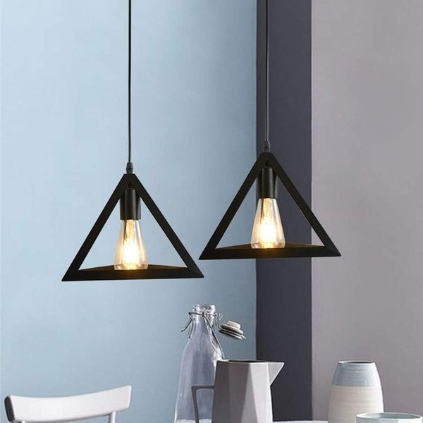 Single Head Vintage Metal Triangle Shape Hanging Pendant Ceiling Light ...