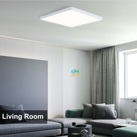 18W LED Ceiling Light 12 inch Square, 6500K Cold Light Super Bright Ce ...