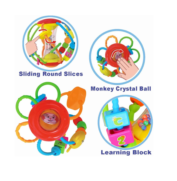 HOLA Baby Rattle Toy Set – Sensory Shaker & Activity Ball for 0–12 Mon ...