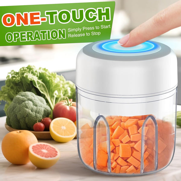 Mini Electric Food Processor & Garlic Chopper – Cordless Veg, Nut & Ba ...