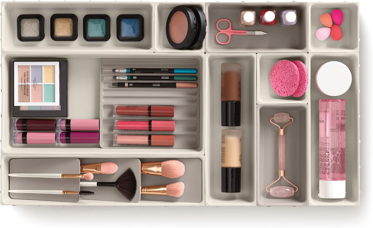 Modular 12-Piece Makeup Drawer Organizer Set, Cosmetic & Beauty Storag ...