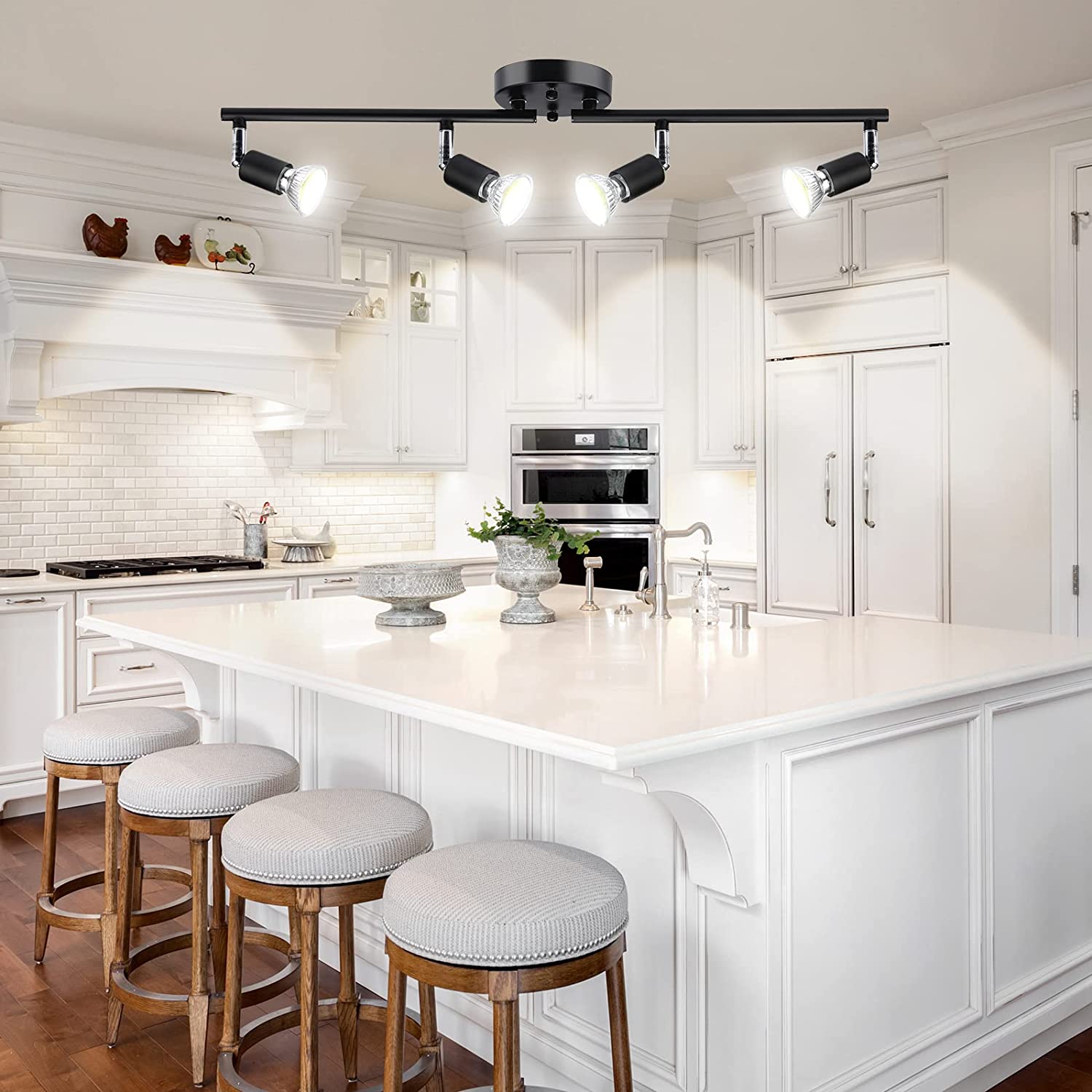 4 Way Adjustable Modern LED Ceiling Spotlights (Matte Black) – KfDirect