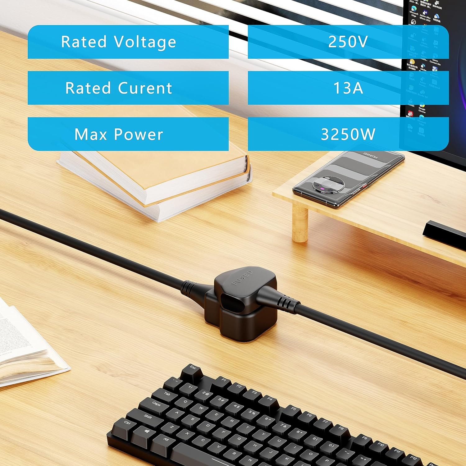 Heavy Duty 5M Outdoor Extension Lead – Single Plug Socket, 13A Power S ...