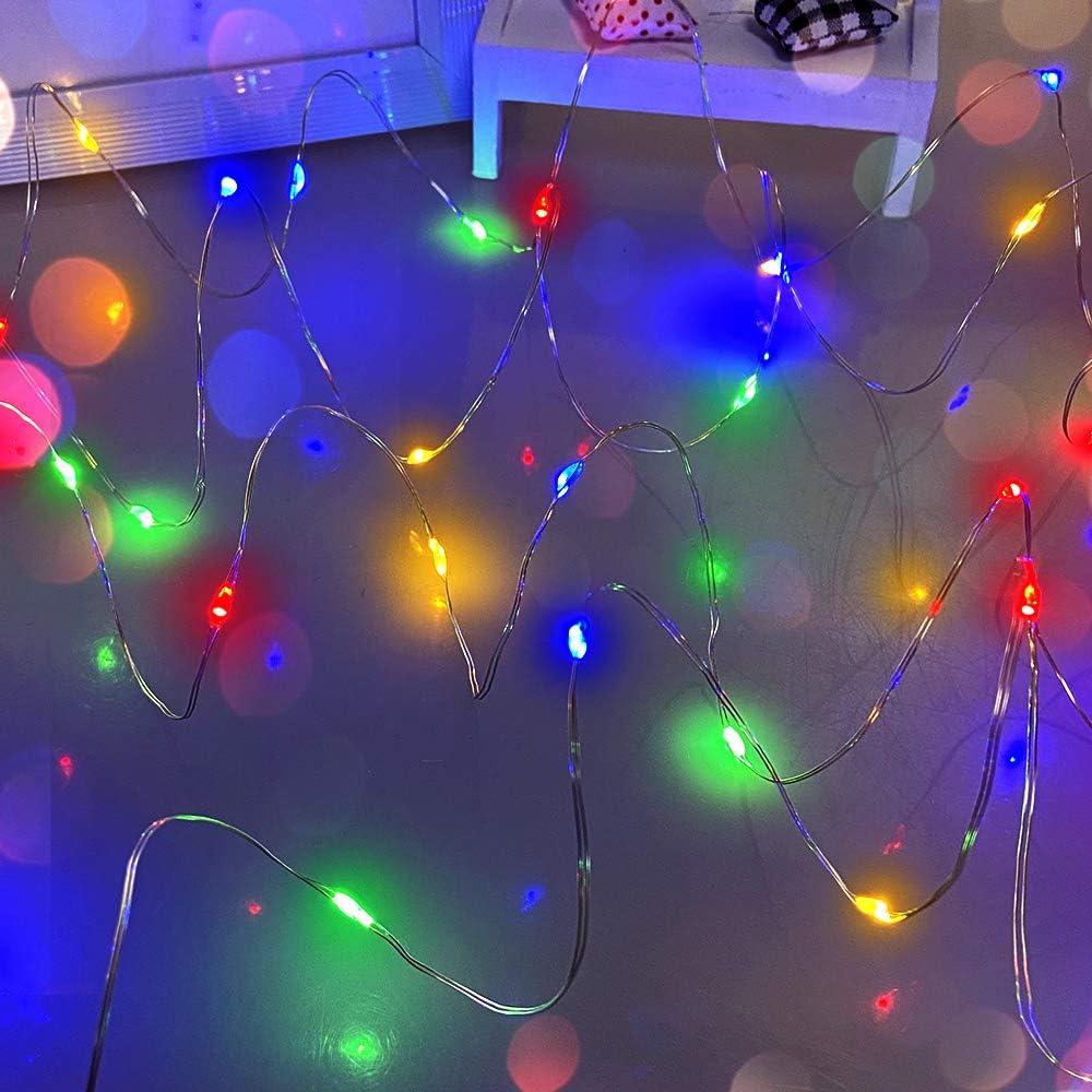 Green Fairy Lights 5M 50 LEDs Battery Powered String Lights for Holiday ...