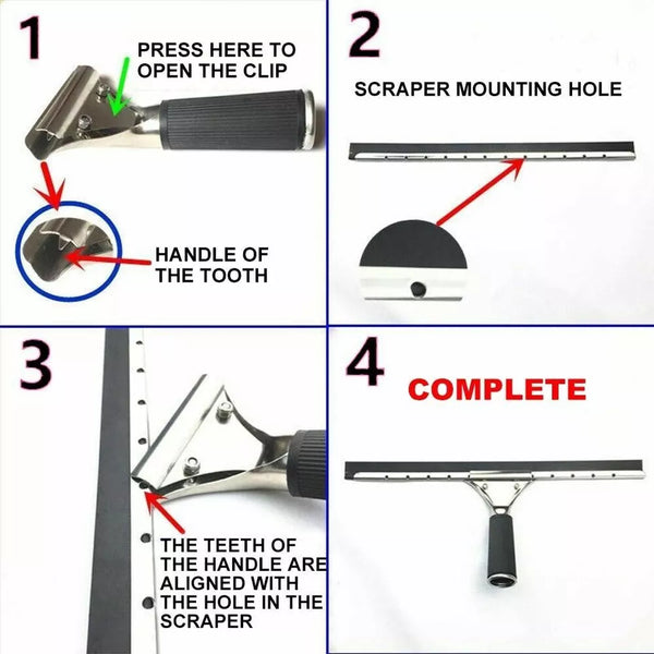 Professional 25-45cm Window Squeegee Glass Cleaner Applicator Rubber W ...