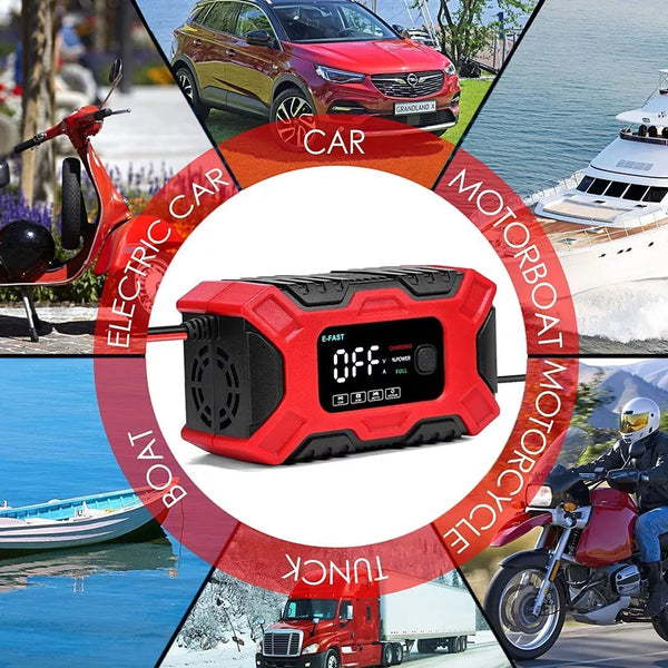 New Smart Car Battery Charger Automatic Jump Starter Pulse Repair 12V ...
